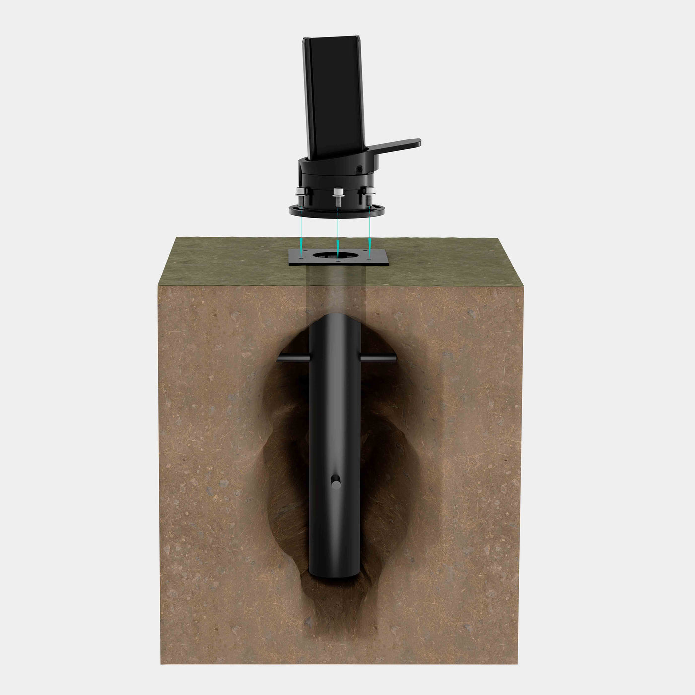 The In-Ground Anchor Base Plate – Permanent Cantilever Umbrella Base ...